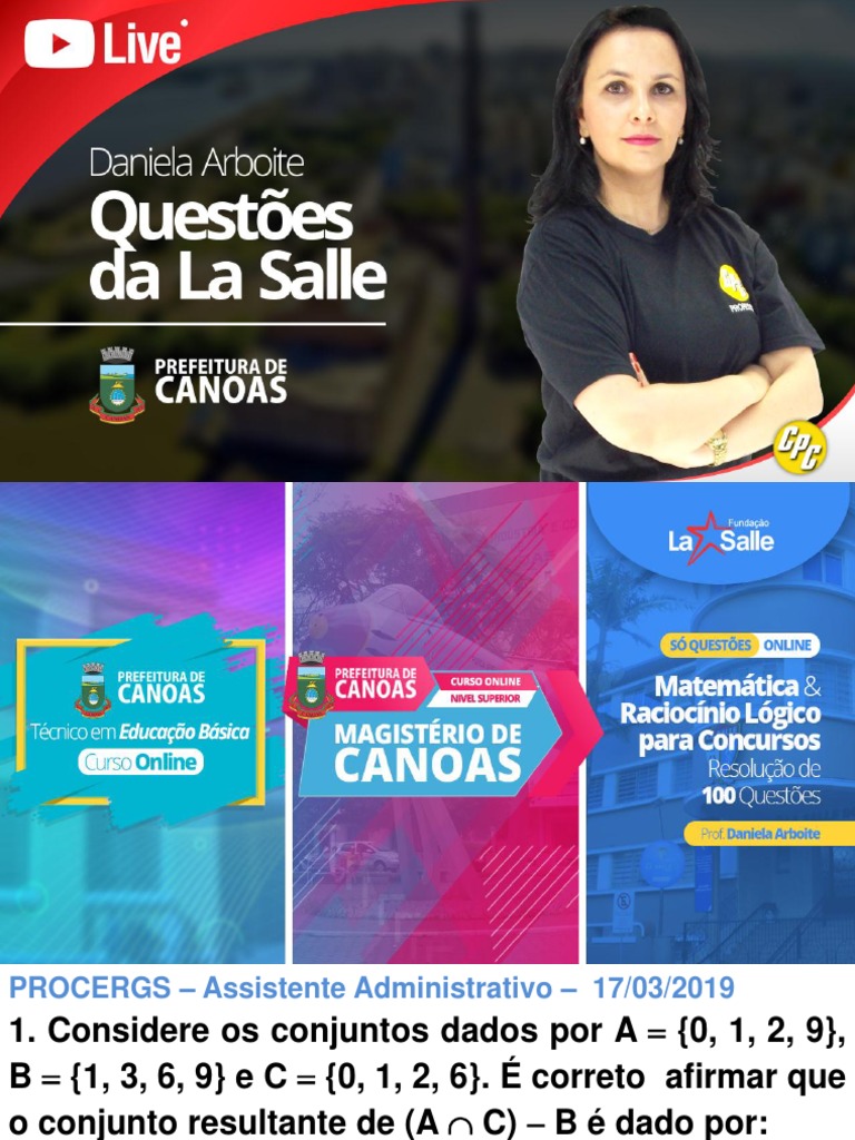 LIVE - 03.04 - N - RL - Daniela Arboite (La Salle) | PDF | Lógica | Expressões lógicas