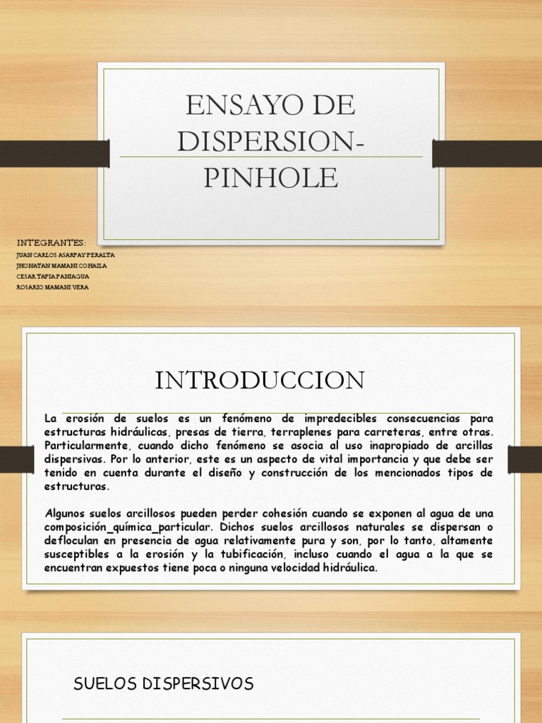 Ensayo de Dispersion Pinhole Final (Autoguardado) | PDF | Suelo | Arcilla