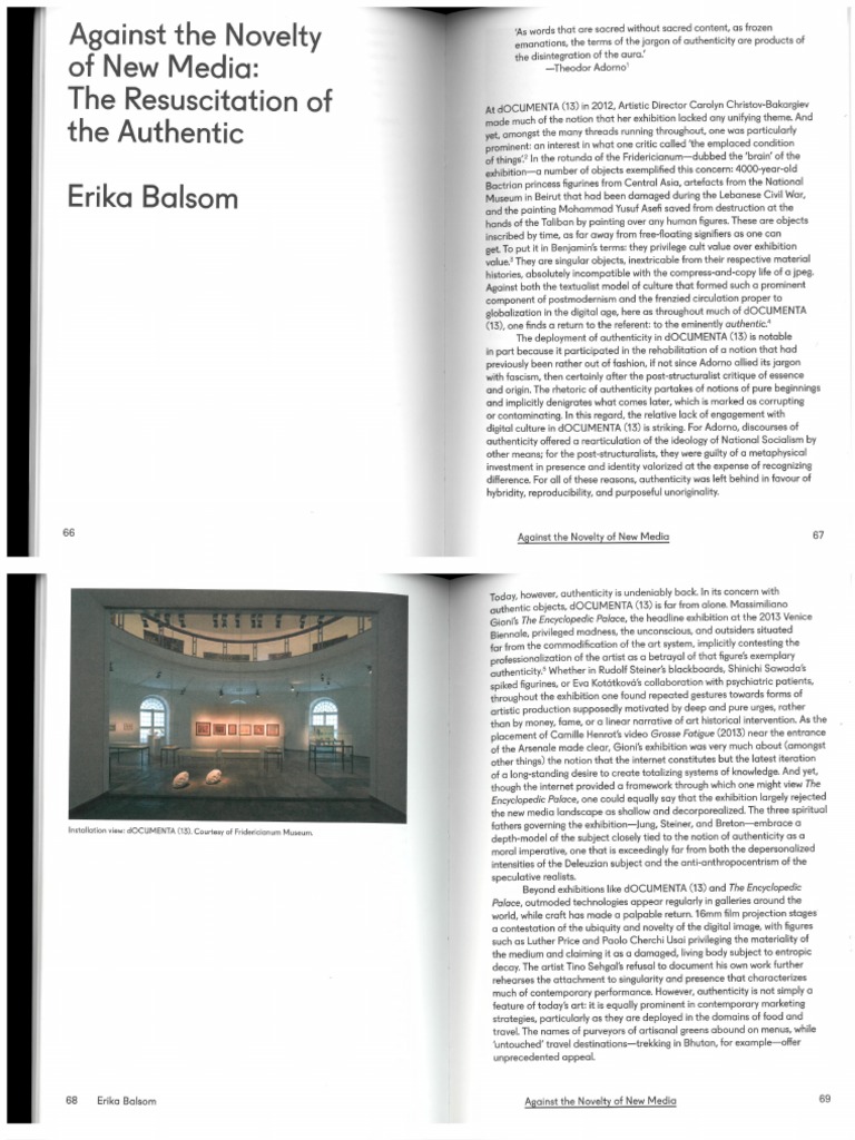 Erika Balsom Authenticity | PDF