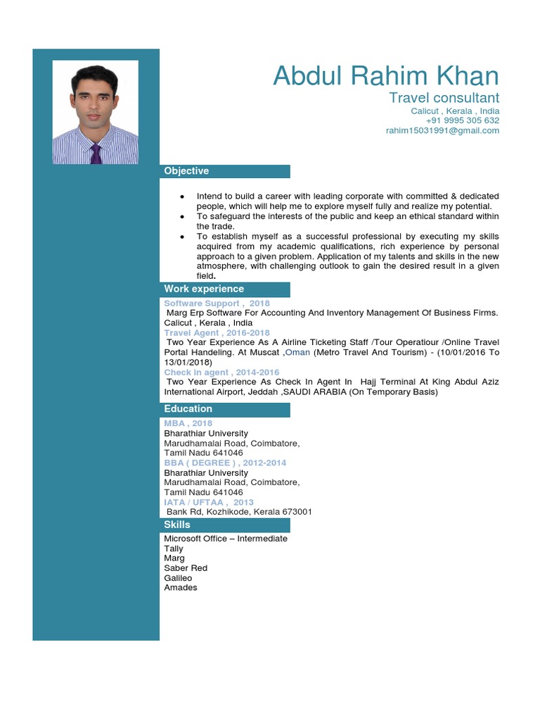 Abdul Rahim Khan Resume | PDF