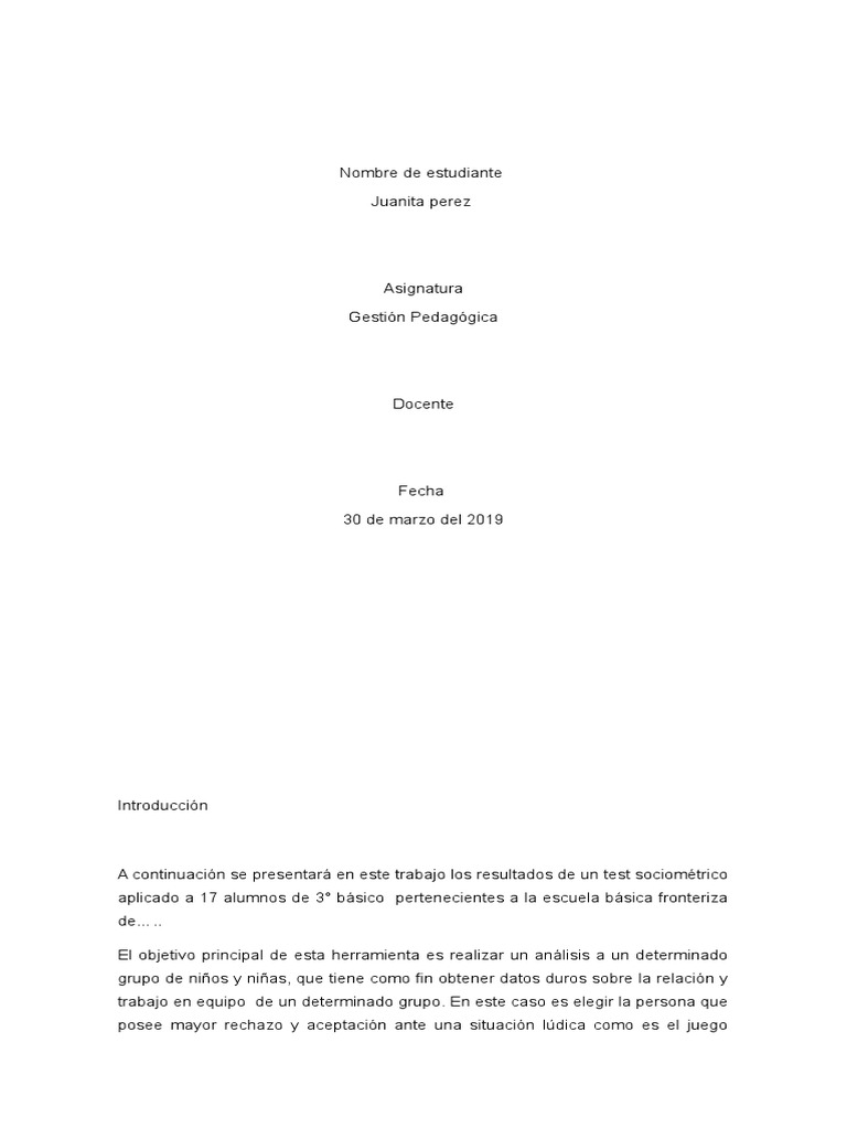 Análisis Sociométrico en 3° Básico | PDF | Sicología | Ciencia cognitiva