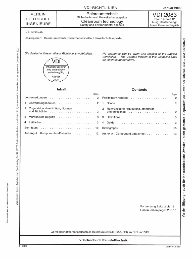 VDI 2083 Blatt-12 2000-01 | PDF
