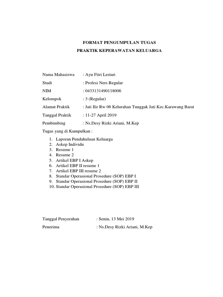 Format Pengumpulan Tugas | PDF