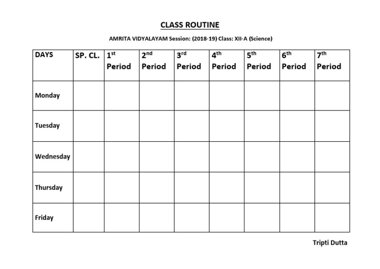 Class Routine | PDF
