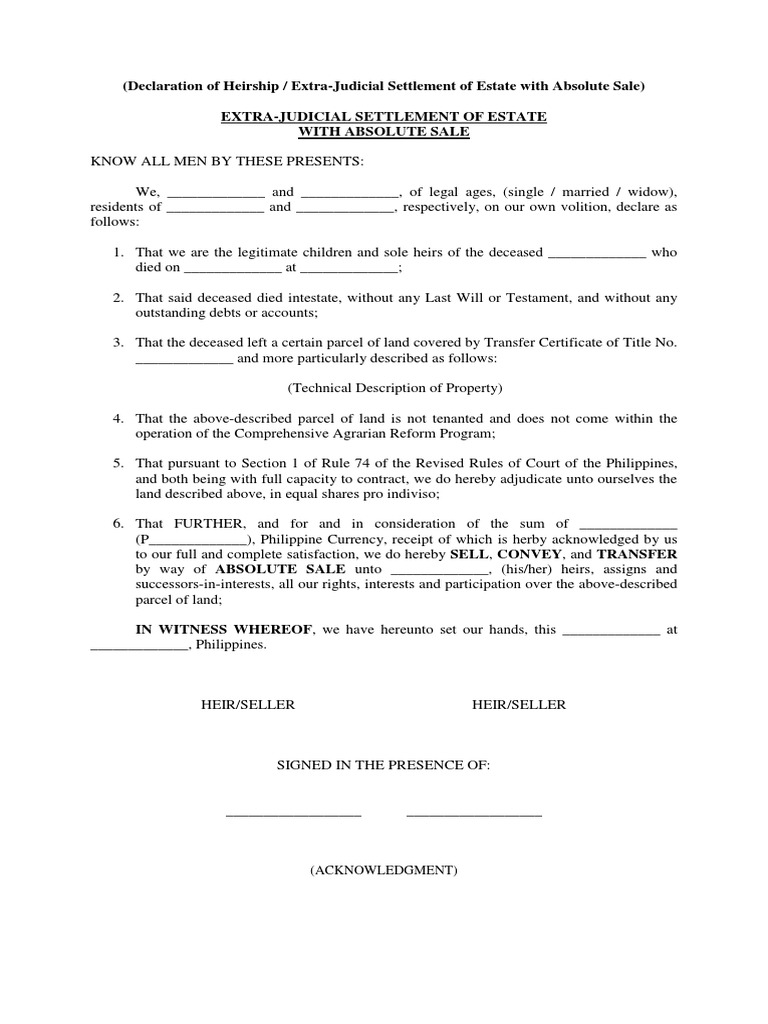 Declaration of Heirship | PDF