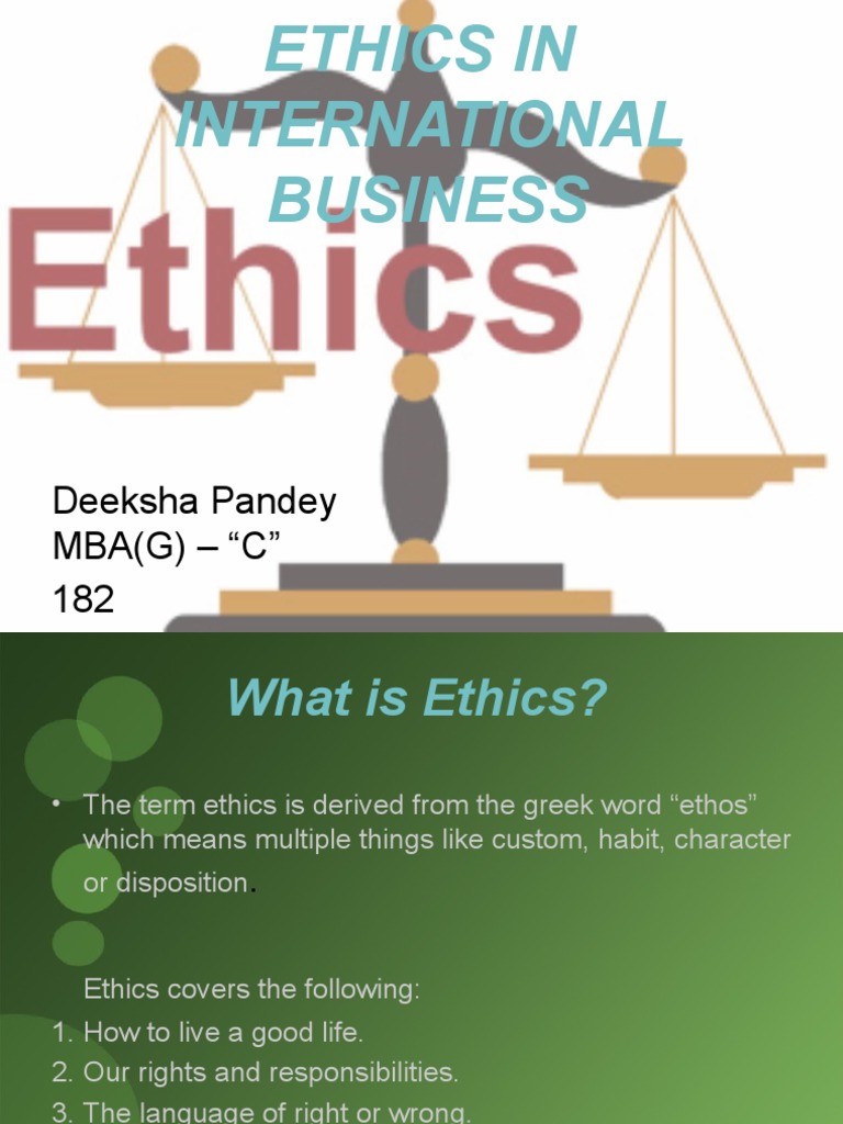 Ethics in International Business Explained | PDF | Business | Finance ...