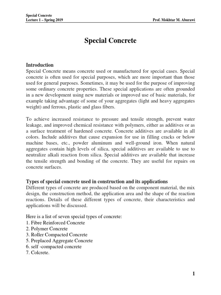 Lecture 1 Fibre Reinforced Concrete Pdf Fracture Concrete
