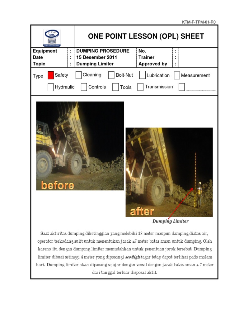 Prosedur Penggunaan Dumping Limiter | PDF
