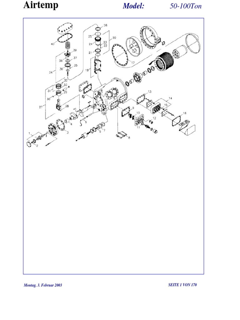 Bitzer 4-6 Cylinder Hermetic Compressor Parts List and Technical ...