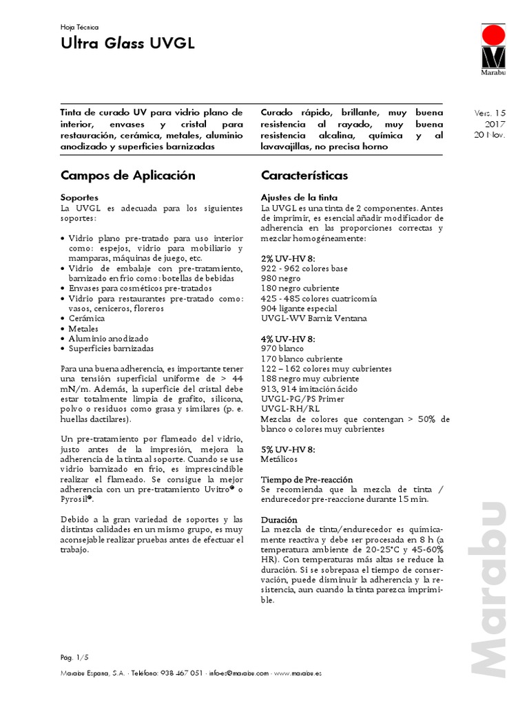 HT UVGL Ultra Glass v15 | PDF | Lentes | Aluminio