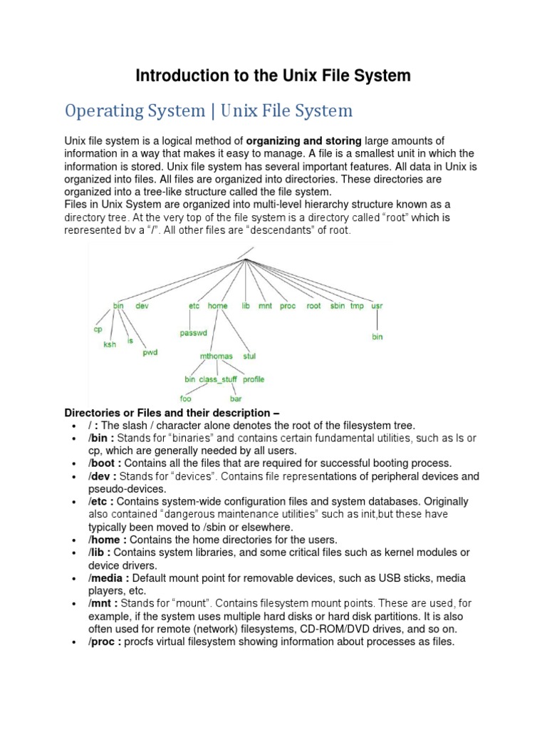 Operating System - Unix File System | PDF | Computer File | File System