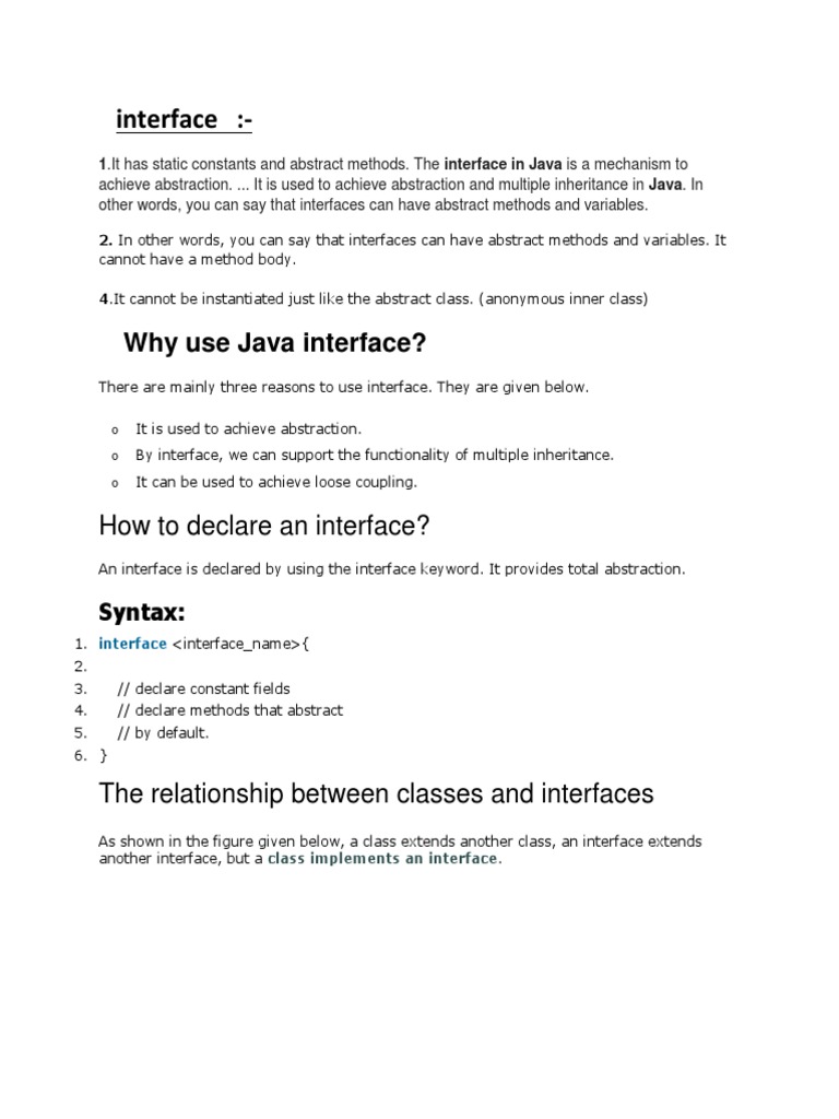 Understanding Java Interfaces | PDF | Class (Computer Programming ...