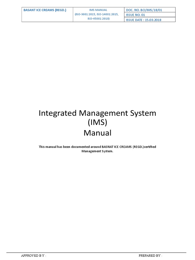 Integrated Management System ManualQMS, EMS, OHSAS | PDF | Risk ...