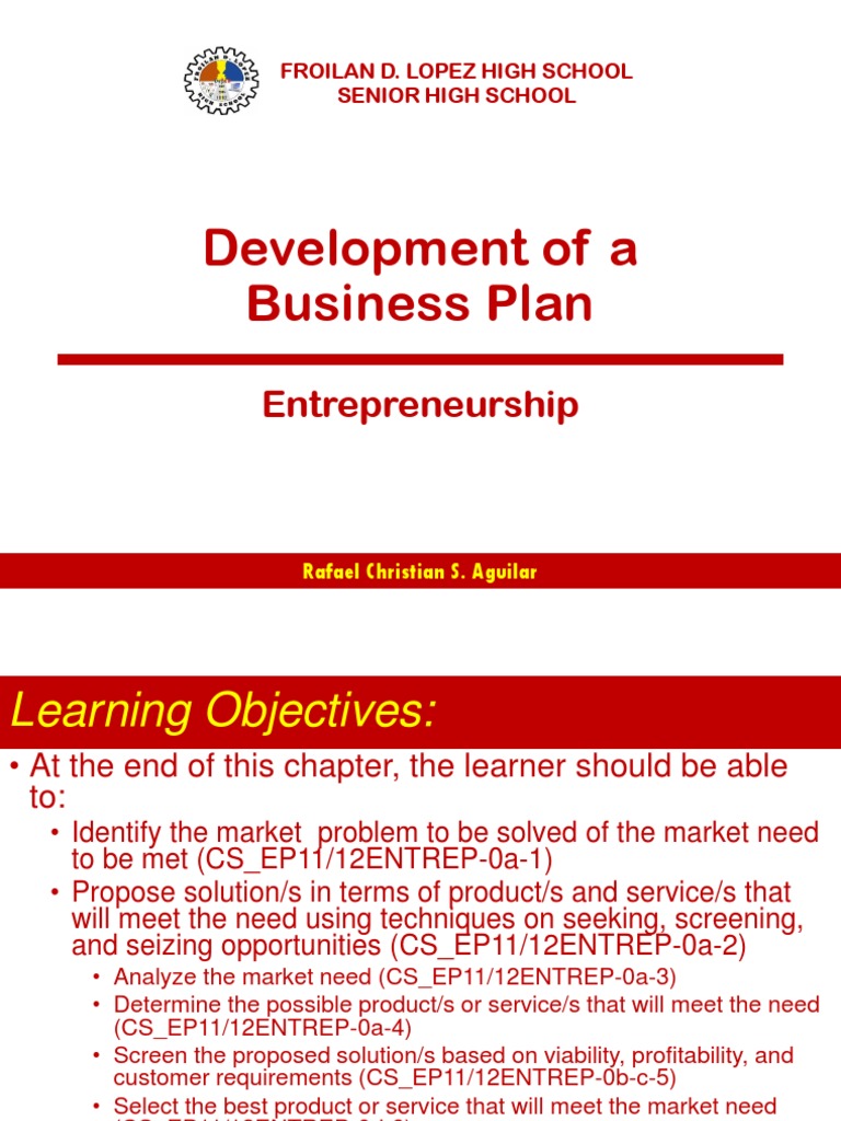 Development of A Business Plan | PDF | Entrepreneurship | Ecology