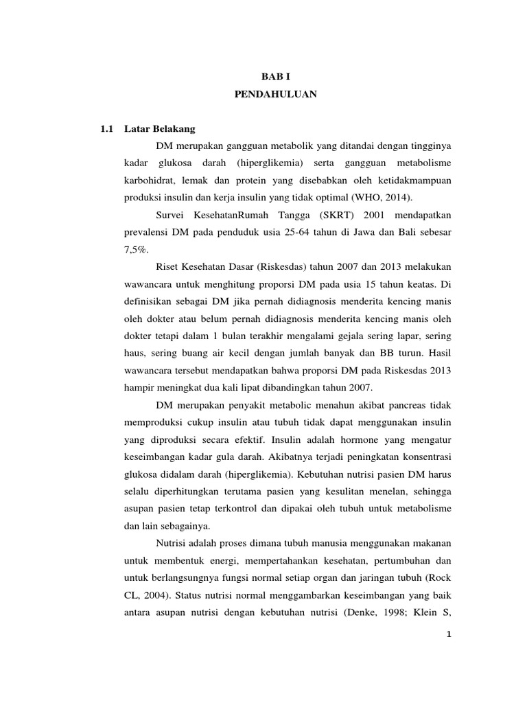 PENGEMBANGAN RESEP FORMULA ENTERAL UNTUK PASIEN DIABETES MELLITUS | PDF