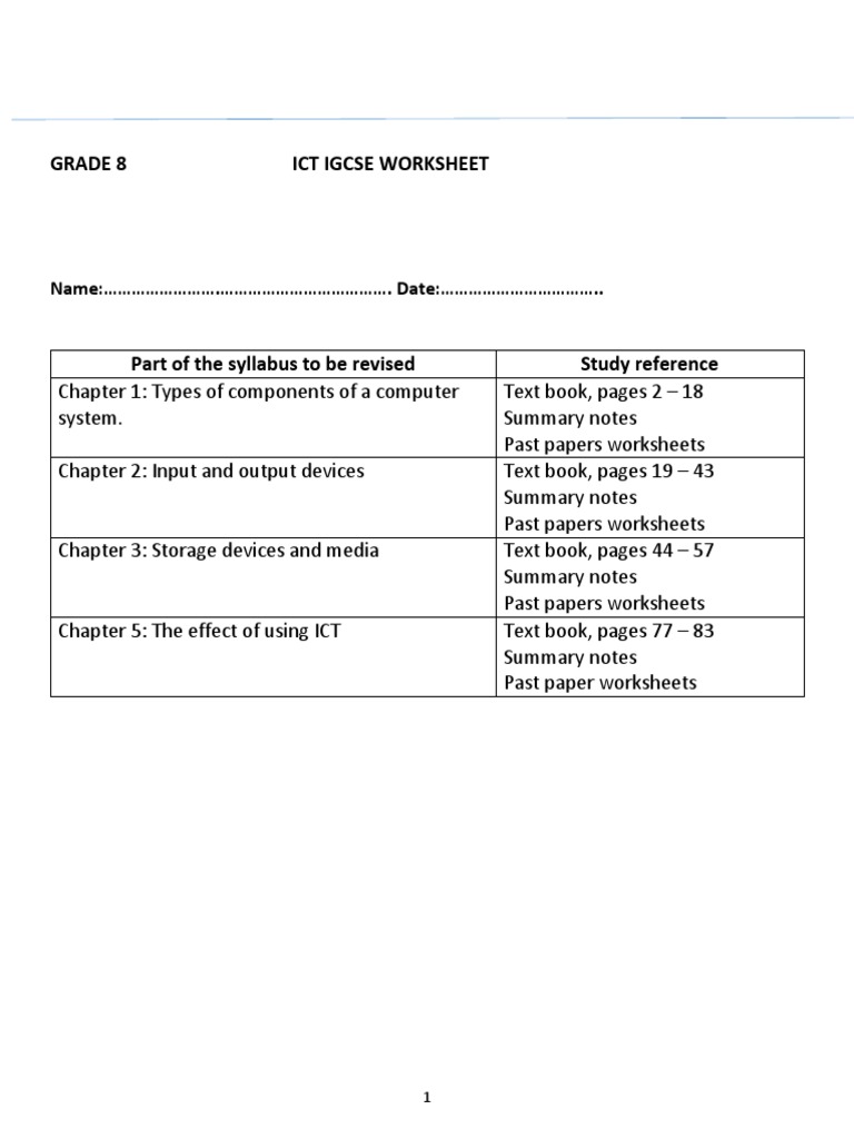 Grade 8 ICT Theory (1,2,3,5) Revision | PDF | Computer Monitor ...