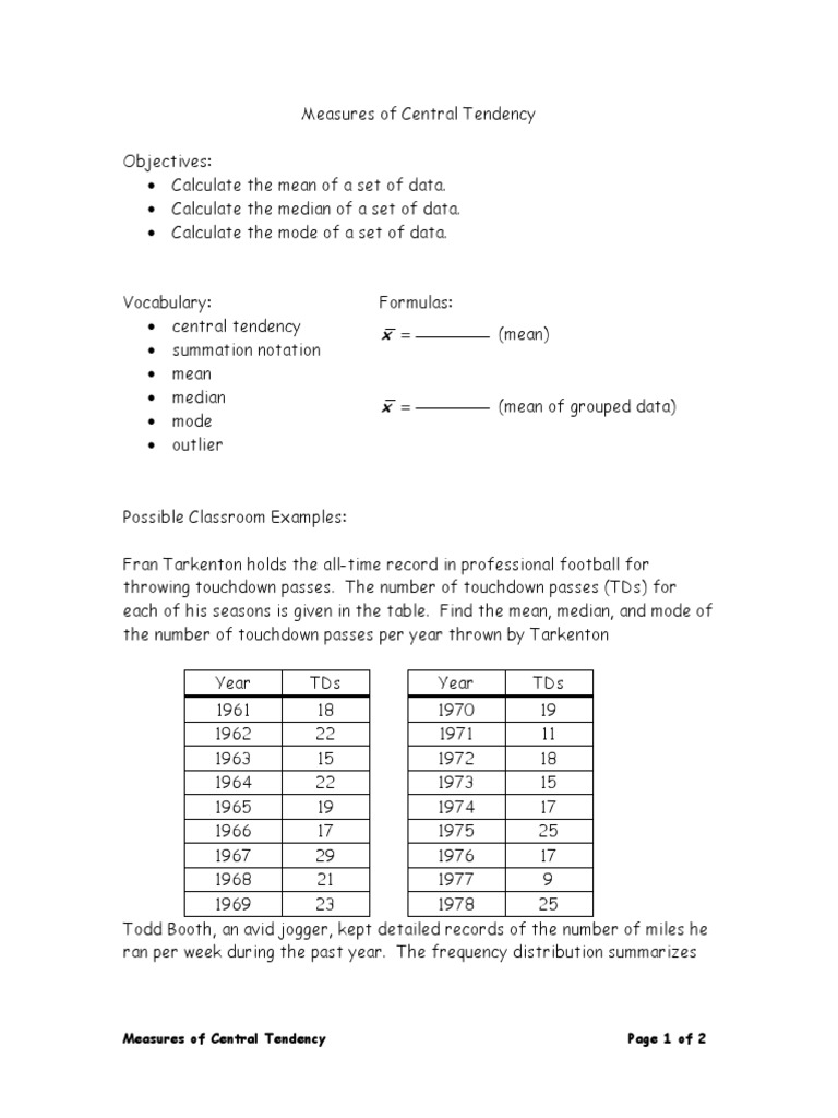 Measures of Central Tendency PDF | PDF | Mean | Median