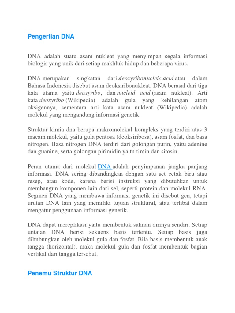Struktur dan Fungsi DNA | PDF