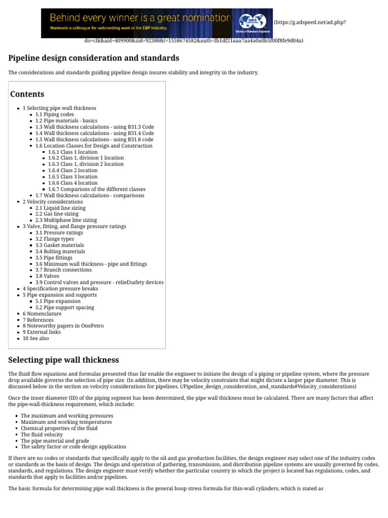 Pipeline Design Consideration and Standards | PDF | Pipe (Fluid ...
