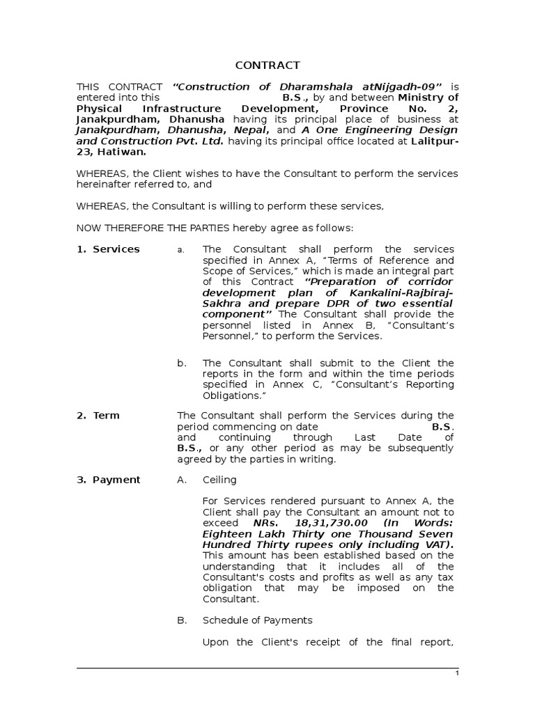 Contract Corridor | PDF | Consultant | Confidentiality