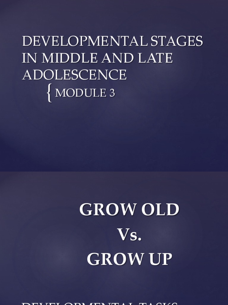 Module 3 Developmental Stages in Middle and Late Adolescence | PDF ...
