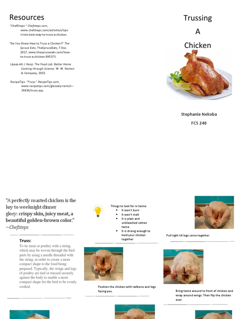 Trussing A Chicken Brochure | PDF | Cuisine | Foods