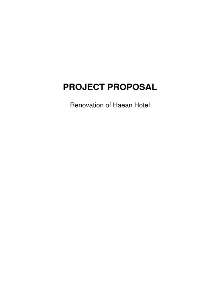 Project Proposal: Renovation of Haean Hotel | PDF | Resort | Tourism