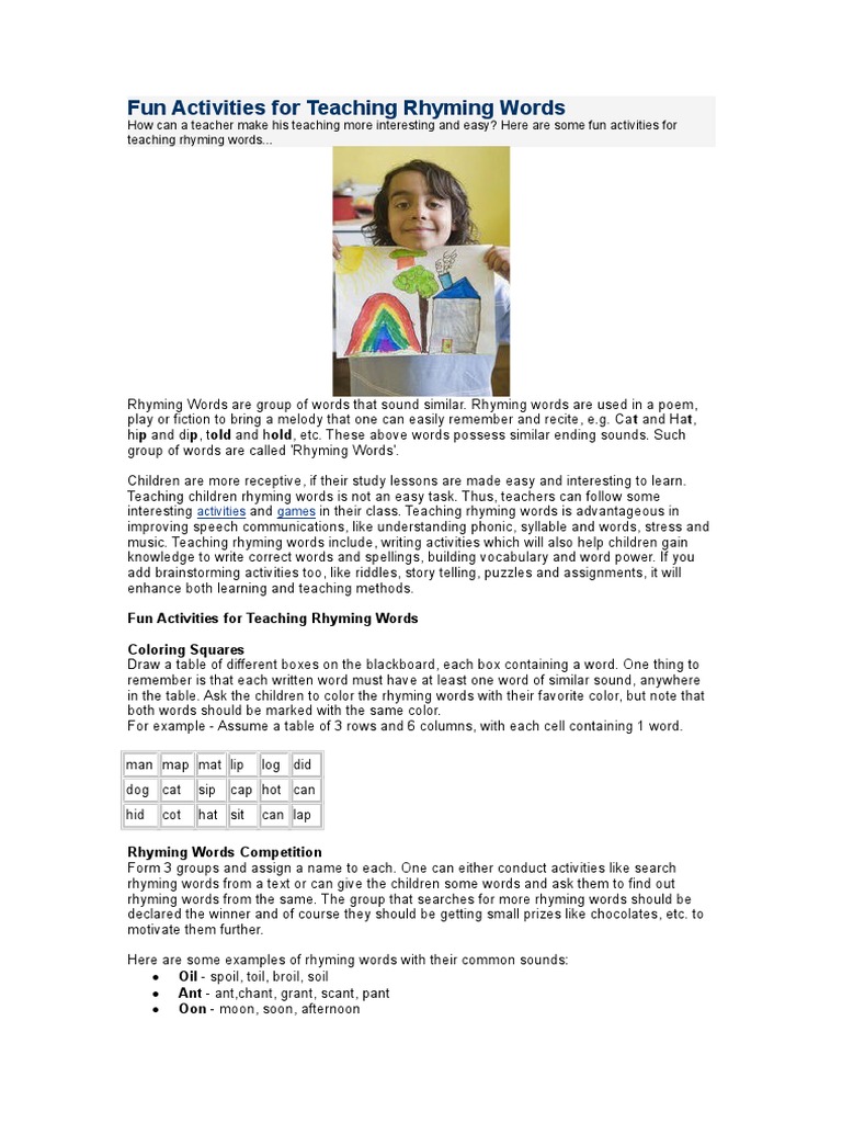 How To Teach Rhyming Words | PDF | Rhyme | Semiotics