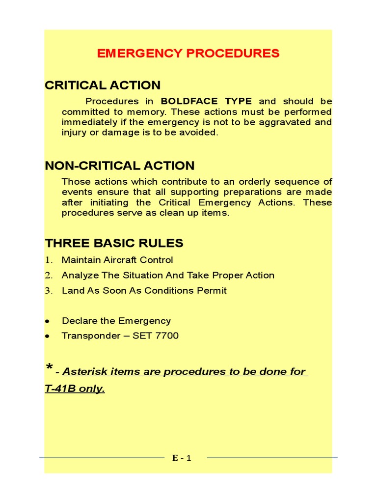 Yellow Emergency Procedures | PDF | Flap (Aeronautics) | Throttle