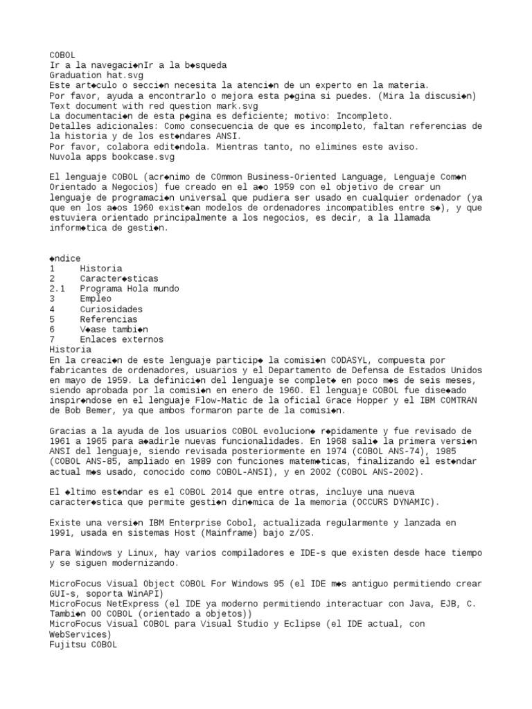 Cobol Wiki | PDF | Paradigmas de programación | Introducciones ...
