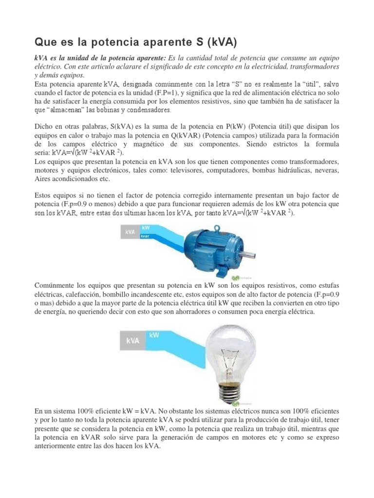 Que Es La Potencia Aparente | Vatio | Energia electrica