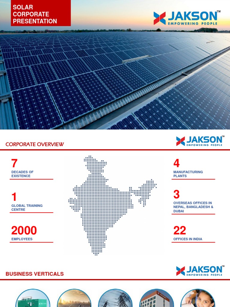 Jakson Solar Business Overview | PDF | Solar Power | Solar Panel