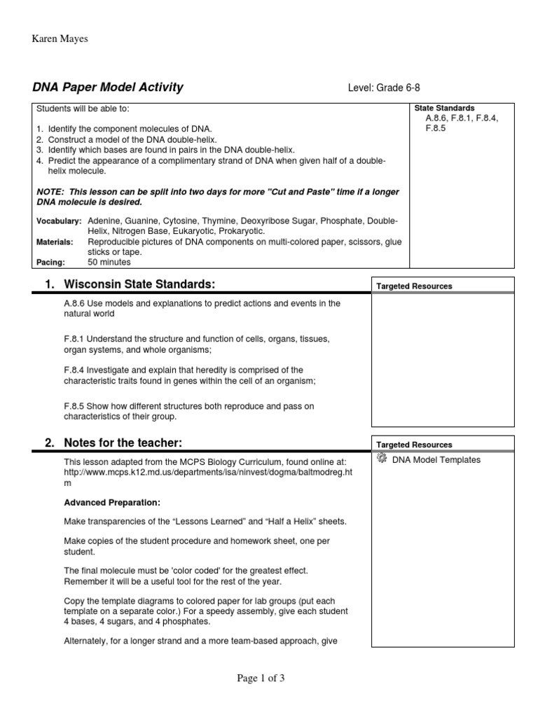 Dna Model Parts For Your Presentation PDF | PDF | Nucleotides | Dna