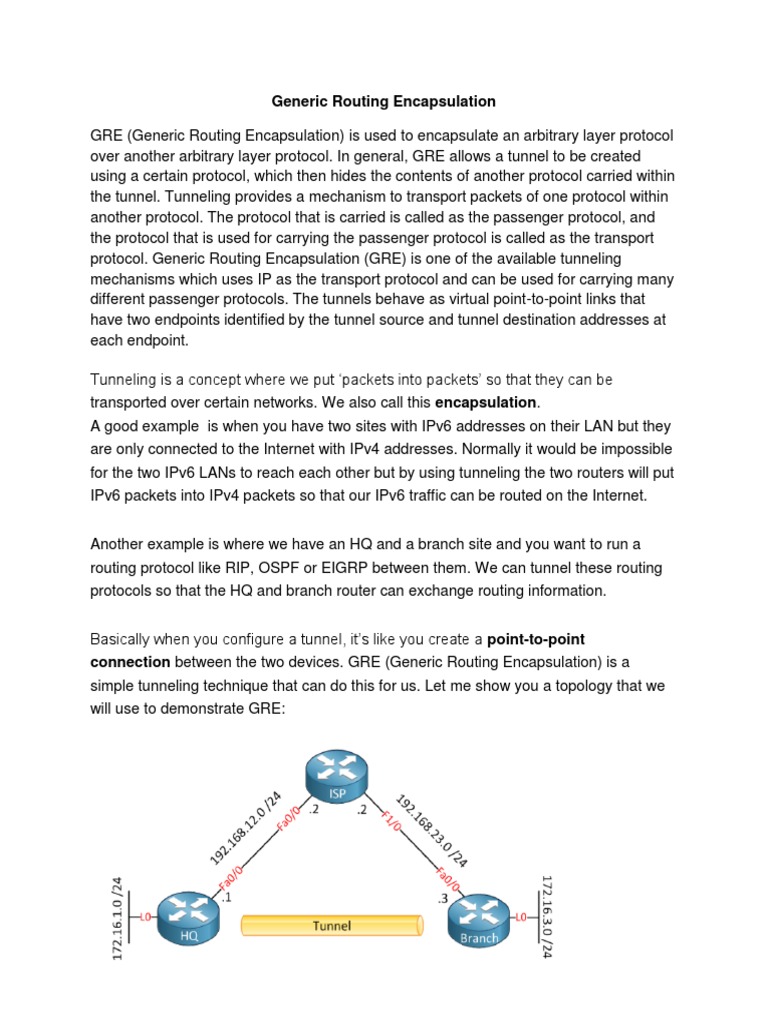 Generic Routing Encapsulation | PDF | Router (Computing) | I Pv6