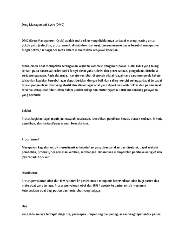 Drug Management Cycle: A Vital Process for Ensuring Effective and ...