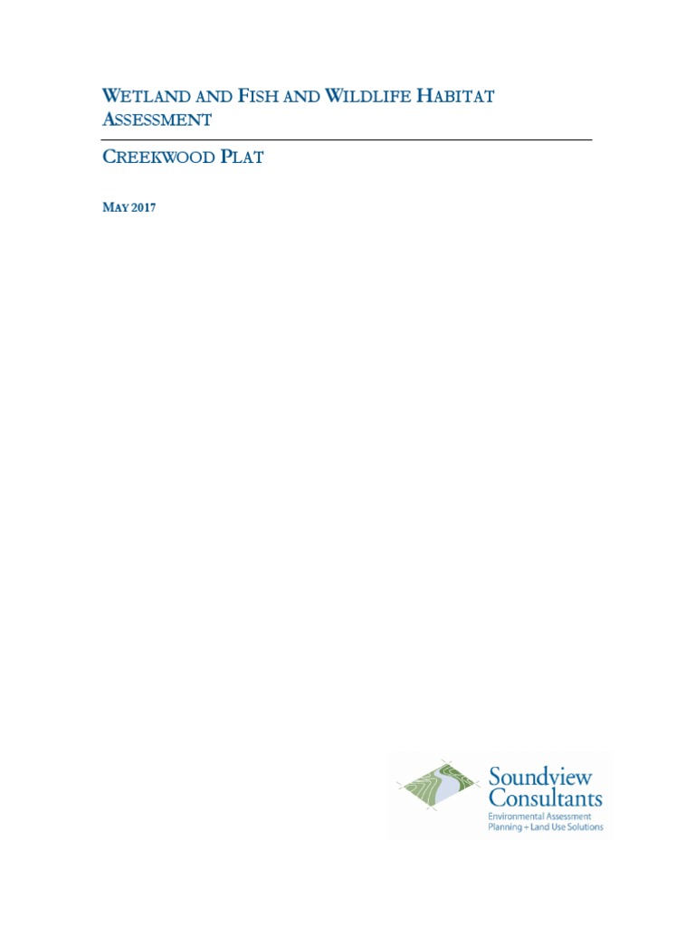 Wetland Fish and Wildlife Habitat Assessment Report Final 5.8.17 | PDF ...