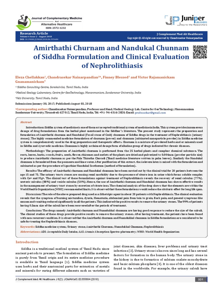 Amirthathi Churnam and Nandukal Chunnam of Siddha | PDF | Herbalism ...
