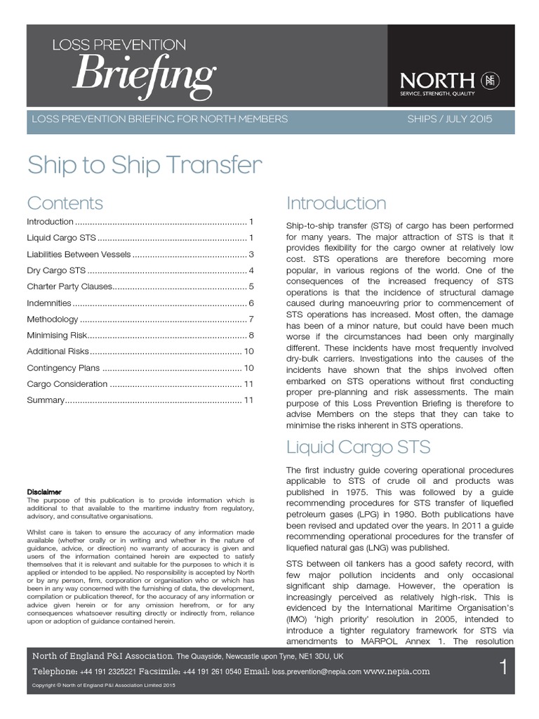Ship To Ship Transfer LP Briefing | PDF | Ships | Oil Tanker