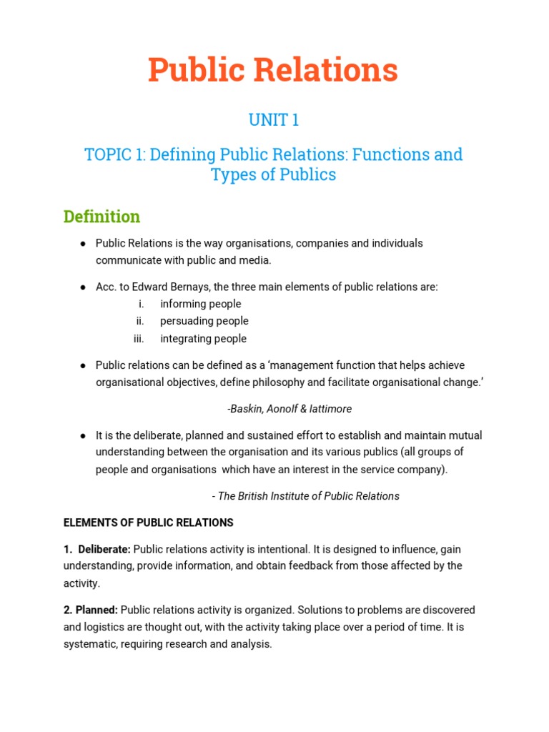 Public Relations Ba (JMC) Notes | PDF | Corporate Social Responsibility ...