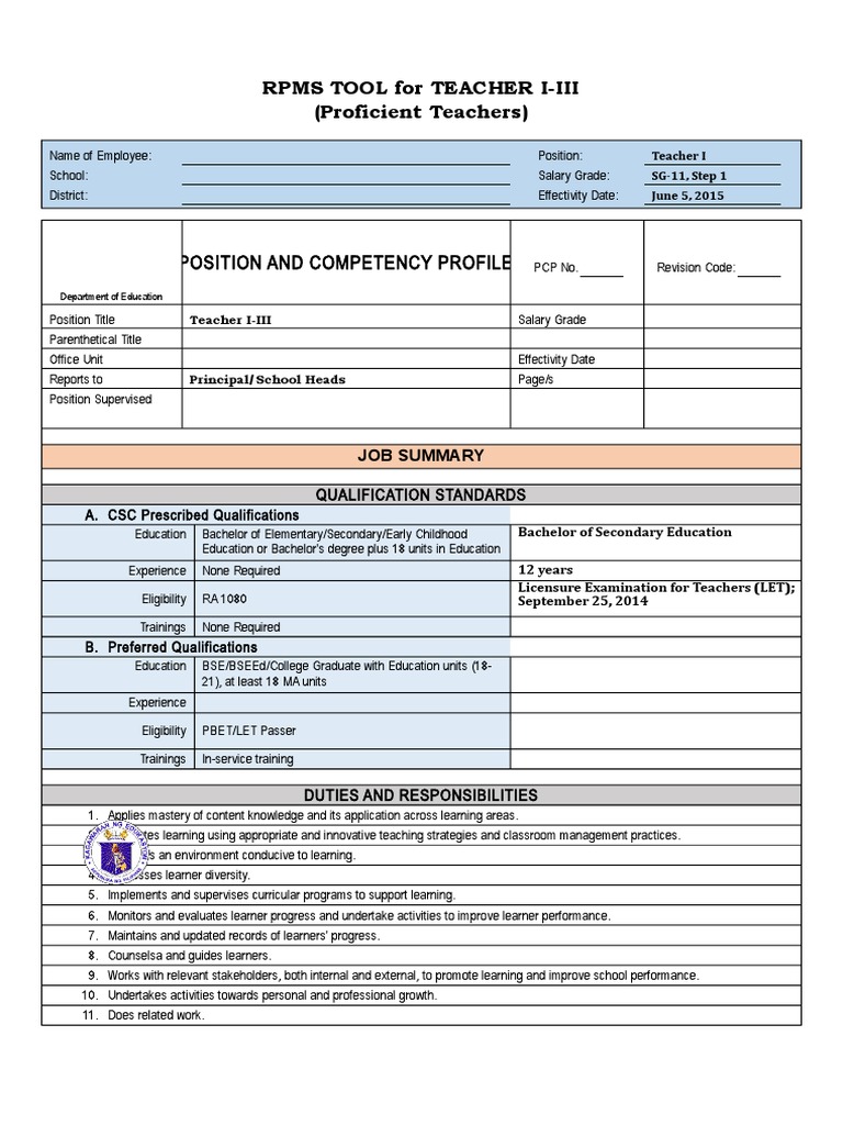 RPMS-TOOL Oh Yeah | PDF | Teachers | Educational Technology