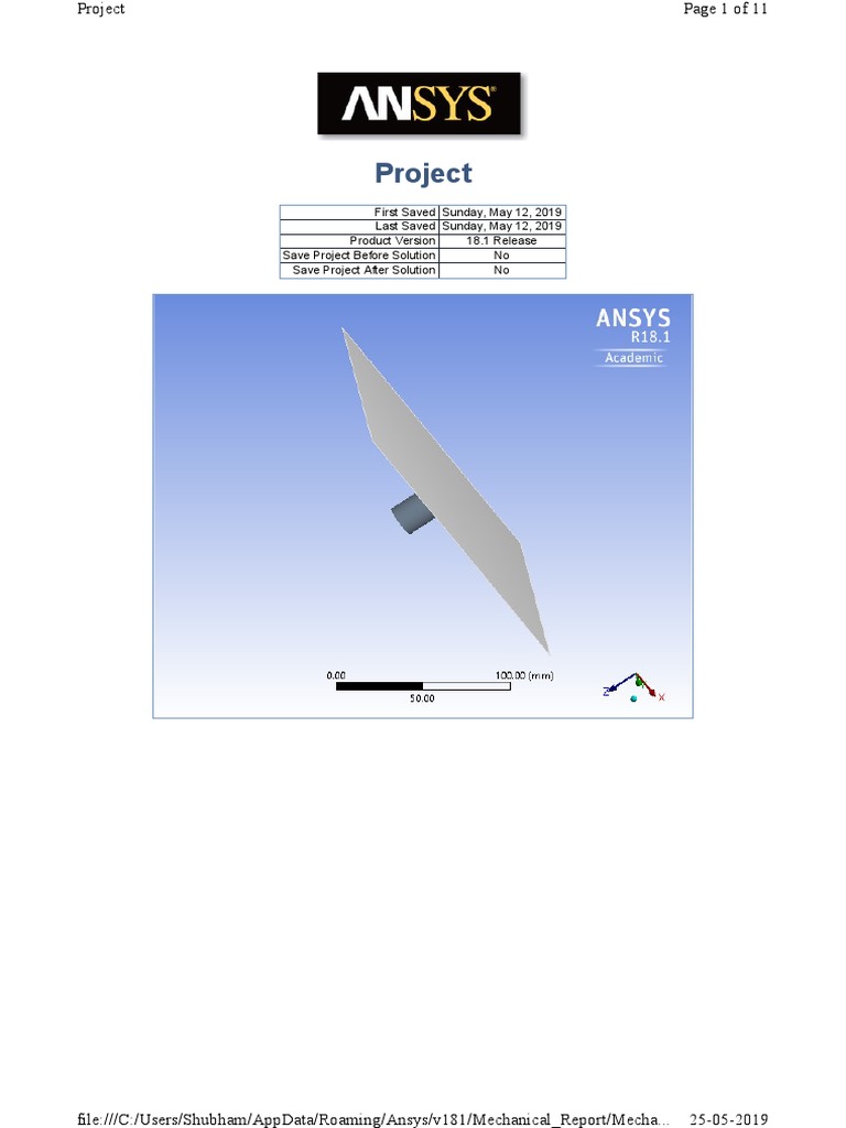 Ansys Report | PDF | Young's Modulus | Ultimate Tensile Strength