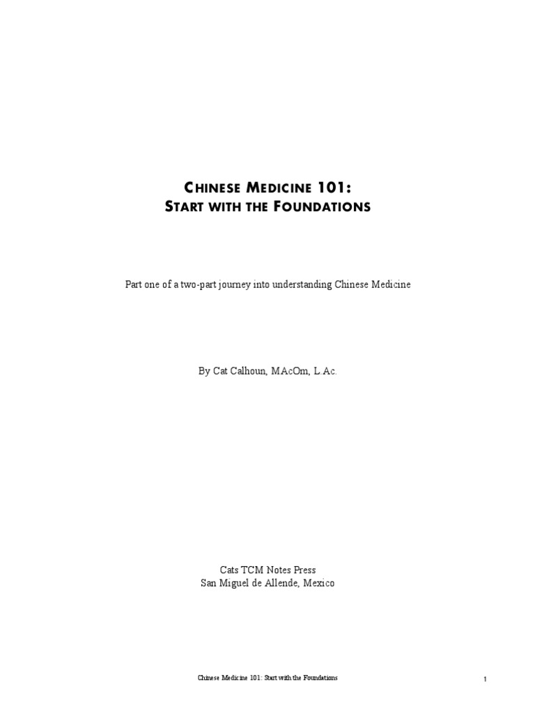 Chinese Medicine 101 Start With The Foundations (Chinese Medicine ...