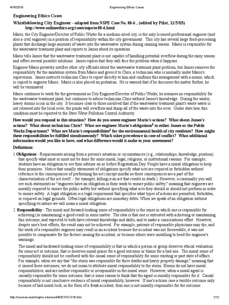 Engineering Ethics Cases PDF | PDF | Safety | Engineering