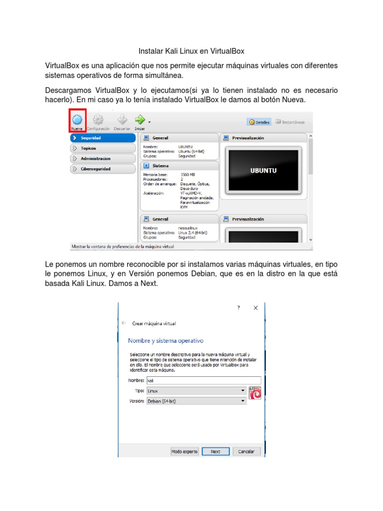 Instalar Kali Linux en VirtualBox | PDF | Datos de computadora ...