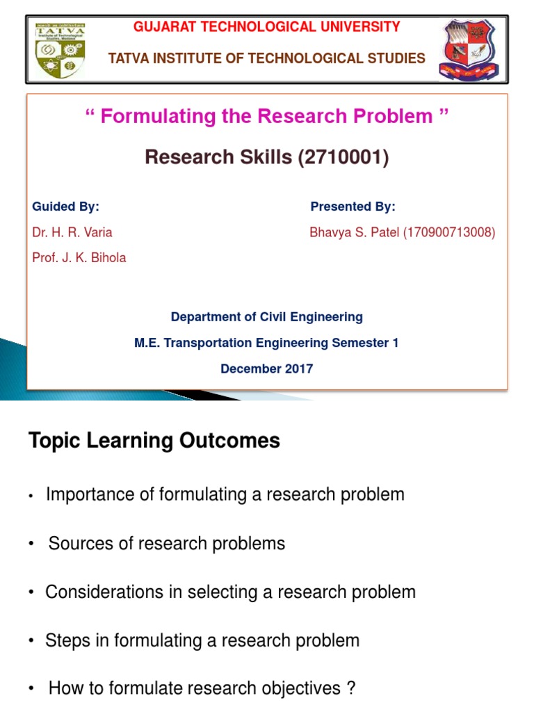 Formulating The Research Problem | Download Free PDF | Definition ...