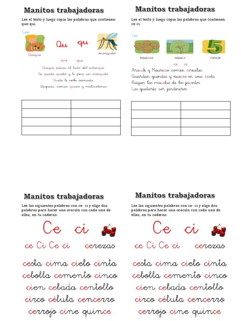 Escritura Ce Ci Que Qui