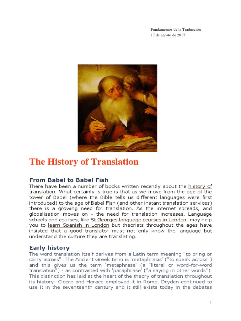 The History of Translation: From Babel To Babel Fish | PDF ...