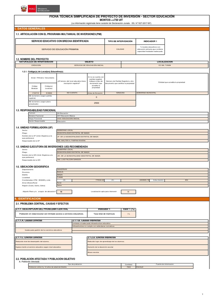 Ficha Tecnica Simplificada | Evaluación | Presupuesto
