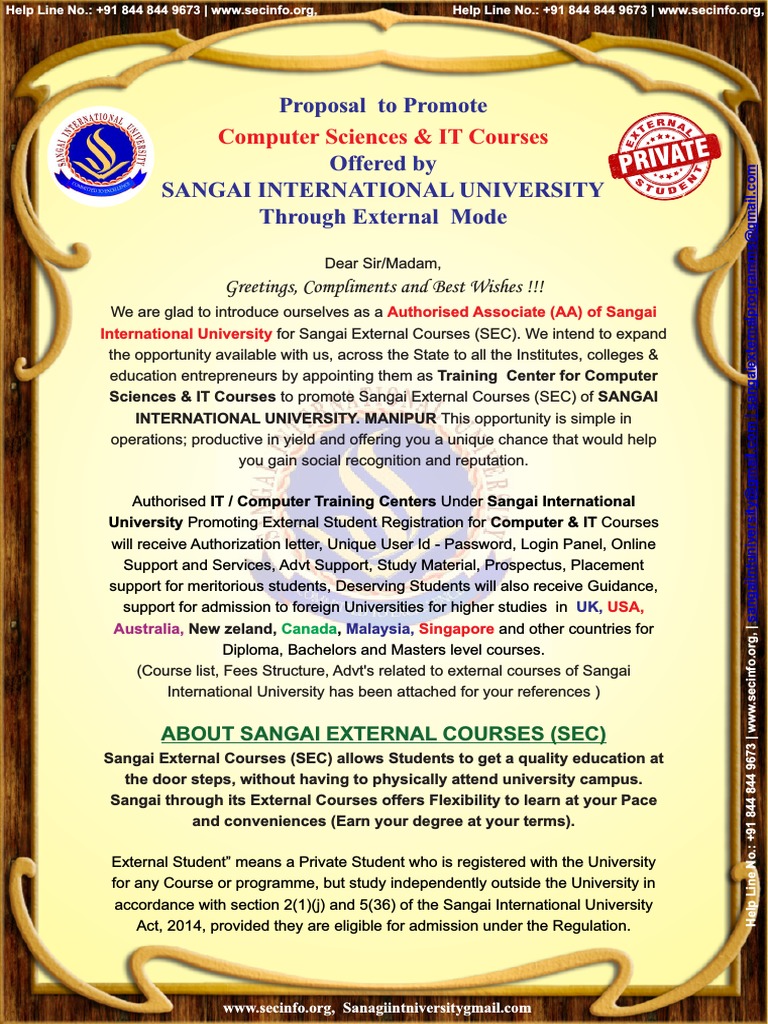Proposal To Promote Computer Courses of Sangai University | PDF ...