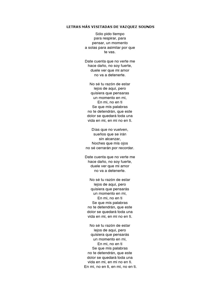 Letras de Vazquez Sounds | PDF